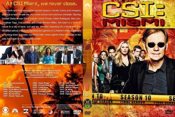 CoverCity - DVD Covers & Labels - CSI: Miami- Season 10 (spanning spine)