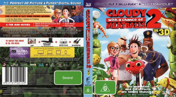 Cloudy With A Chance Of Meatballs 2 Blu Ray Cover