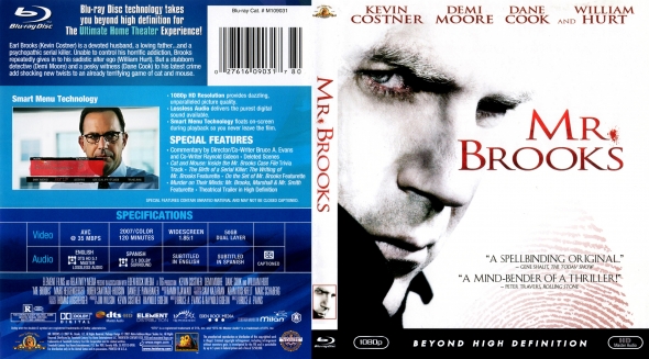 Mr Brooks Dvd Cover Mr. Brooks Blu Ray DVD Kevin Costner
