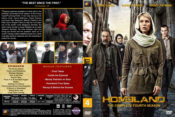 CoverCity - DVD Covers & Labels - Homeland- Season 4 (spanning spine)