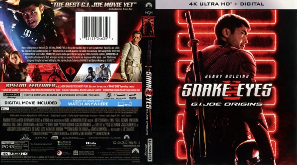 CoverCity - DVD Covers & Labels - Snake Eyes: G.I. Joe Origins 4K